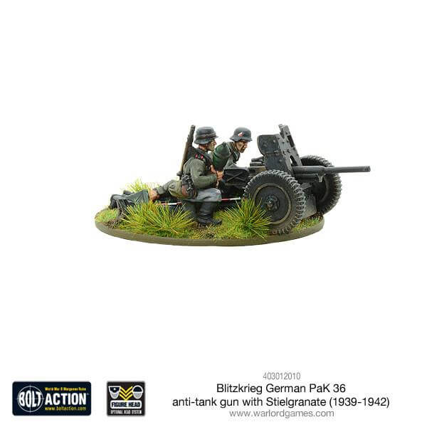 Blitzkrieg German Pak 36 Anti-Tank Gun With Stielgranate Bolt Action